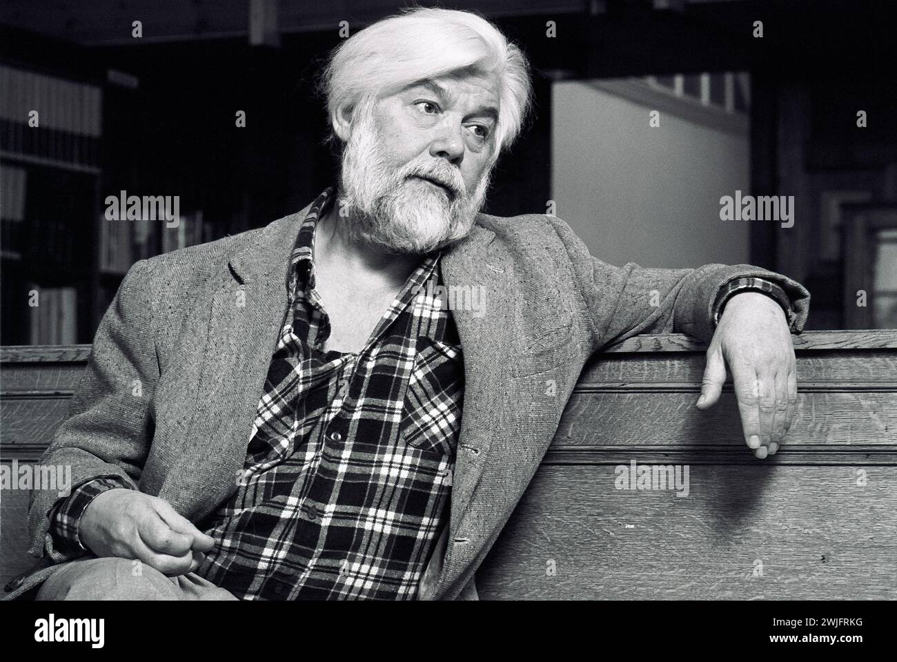 Poet John Silkin at Wycliffe College in 1988 Stock Photo - Alamy