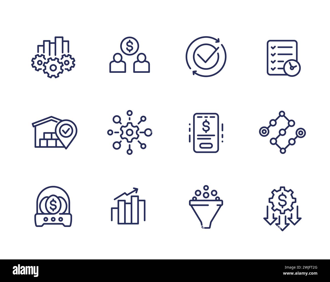 Business finance icons over Cut Out Stock Images & Pictures - Alamy