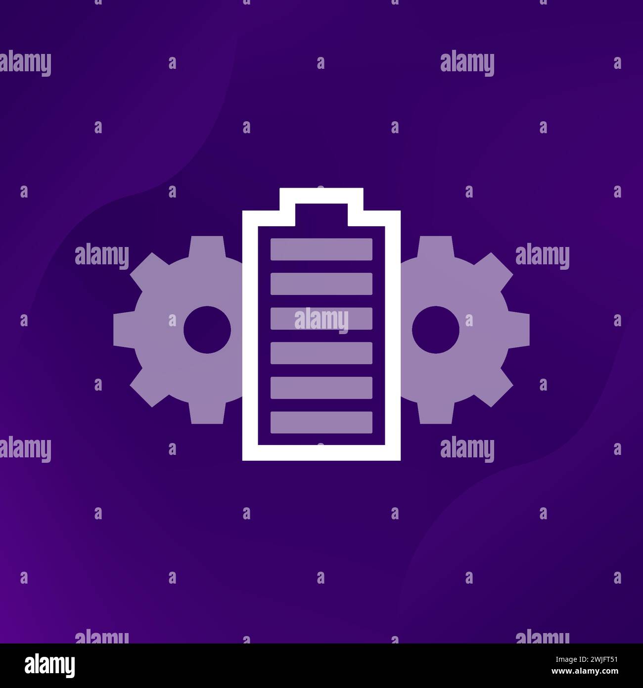 power management vector icon, battery and gears Stock Vector Image ...