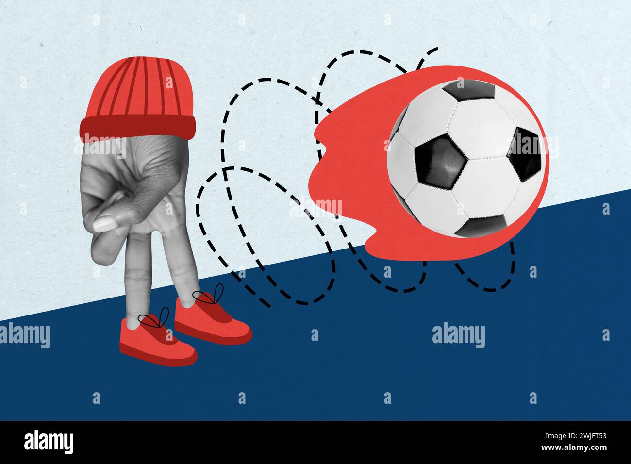 Picture collage artwork of weird silhouette human arm two fingers wear ...