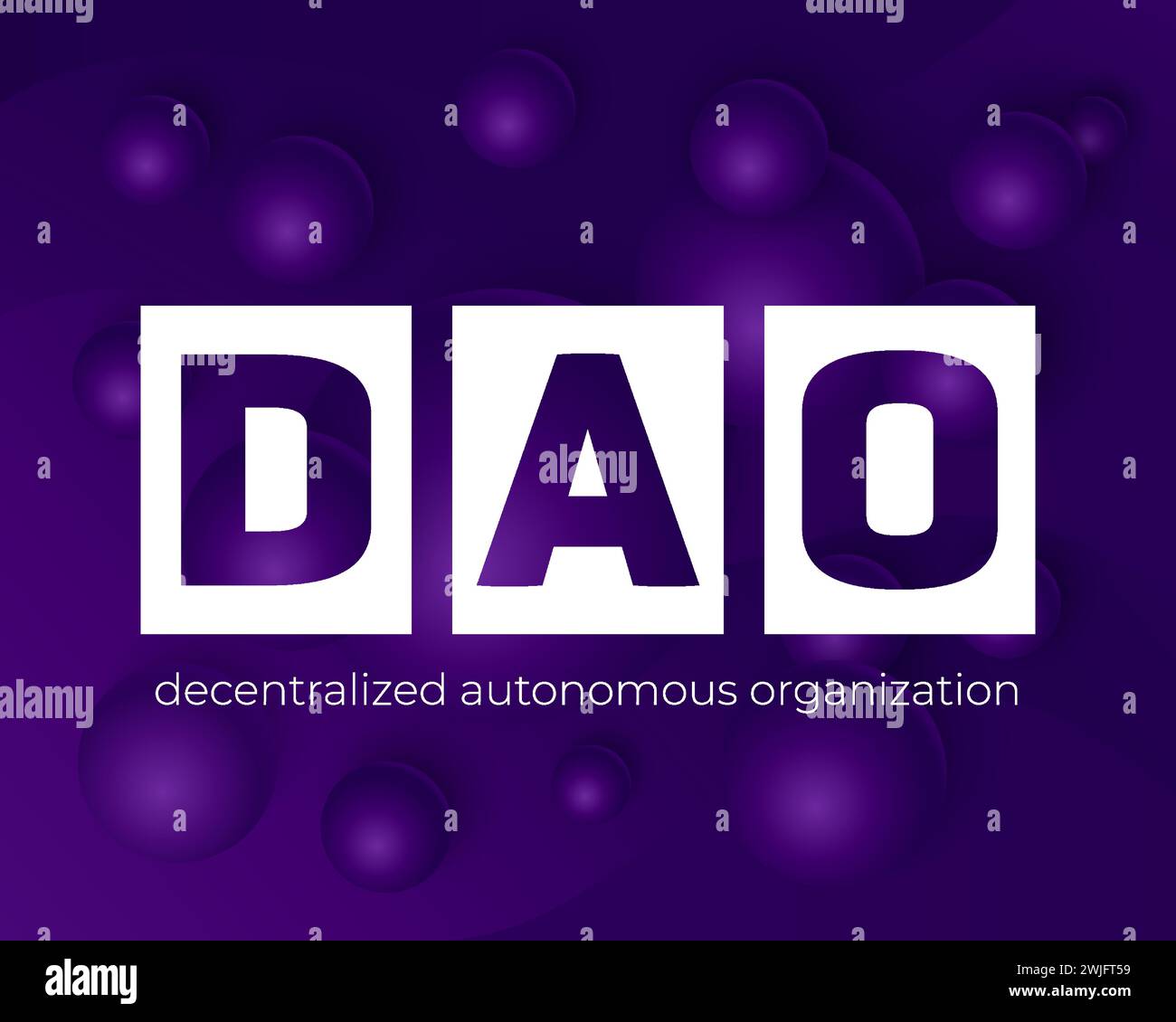DAO design, decentralized autonomous organization Stock Vector Image ...