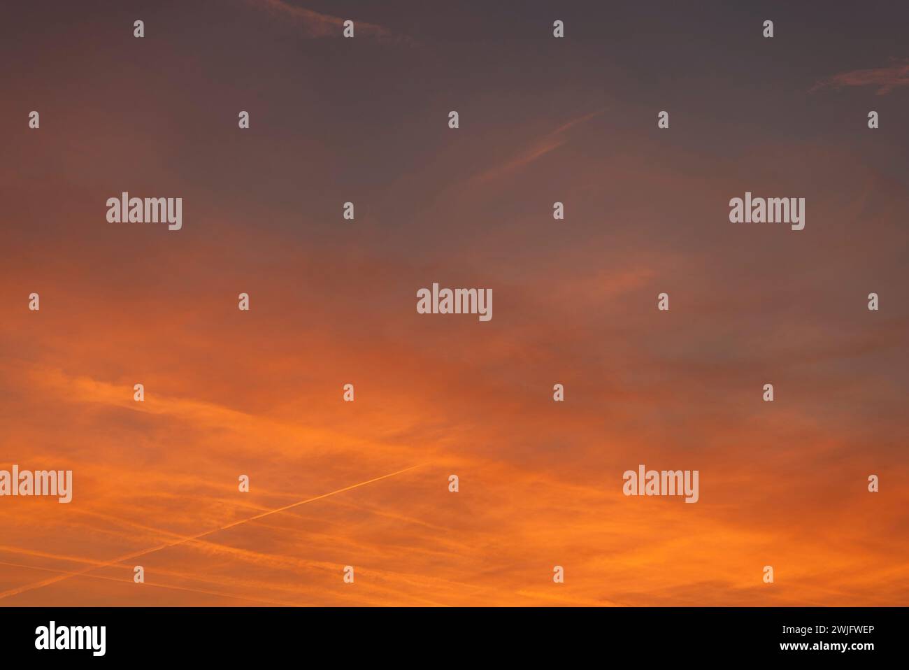 Sunset sky background with orange and red clouds. Nature composition ...