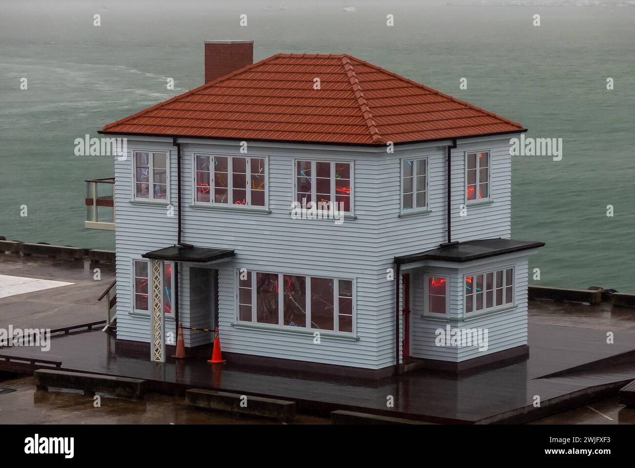 Auckland, New Zealand: the art installation 'The Lighthouse' on the ...