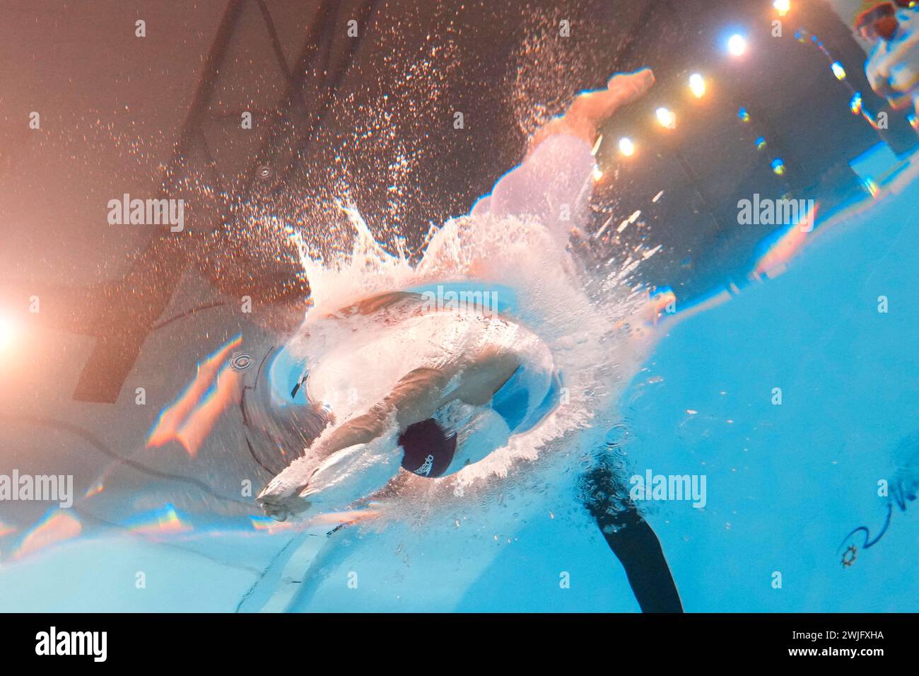 Anna Hopkin of Britain competes in the women's 100-meter freestyle ...