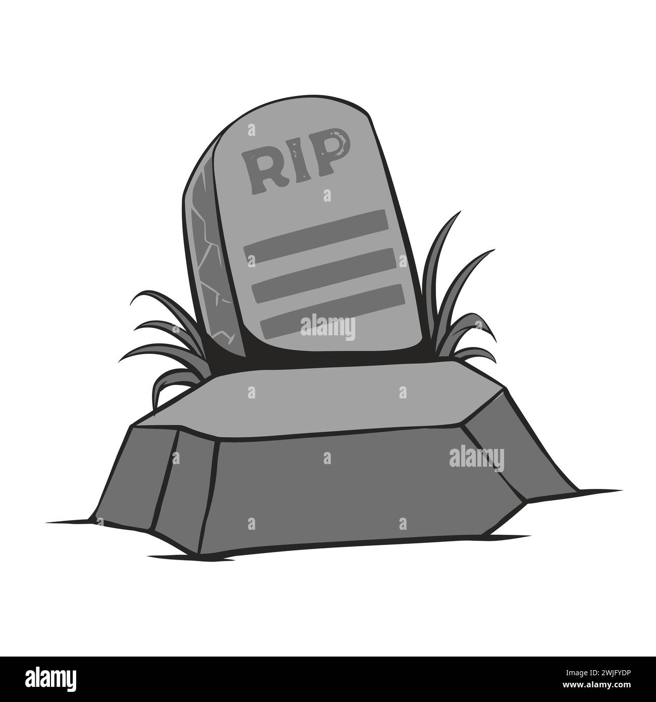 Editable cemetery cartoon vector illustration Stock Vector Image & Art ...