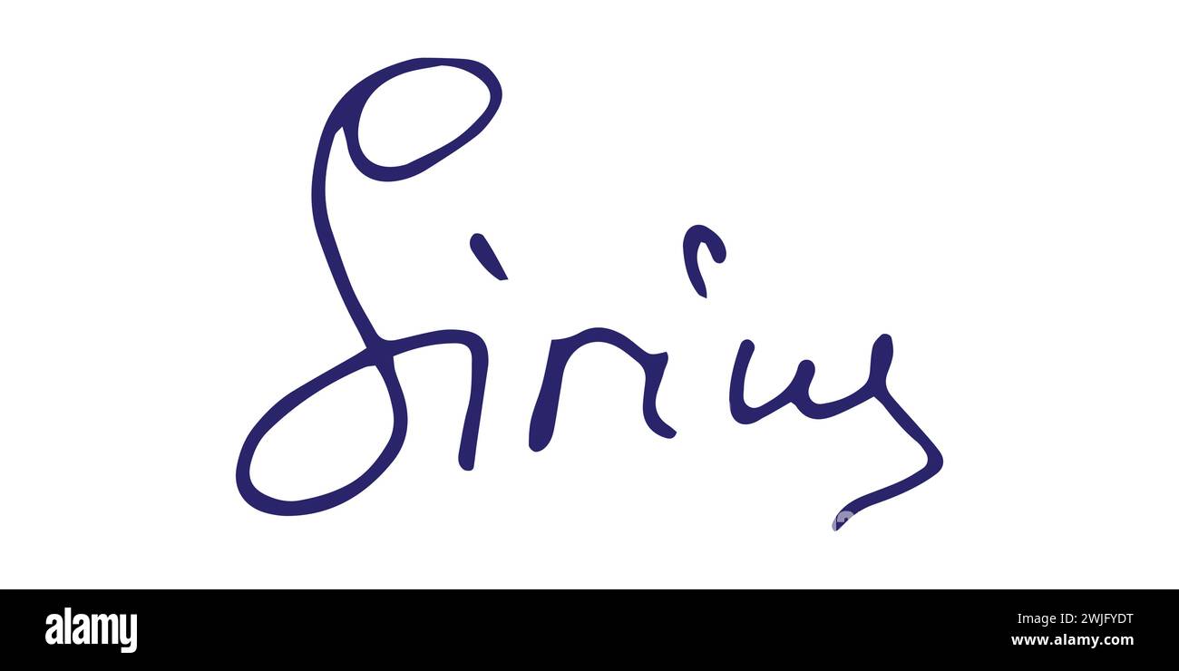 Fake signature hand drawn sample own autograph. Fictitious handwritten ...