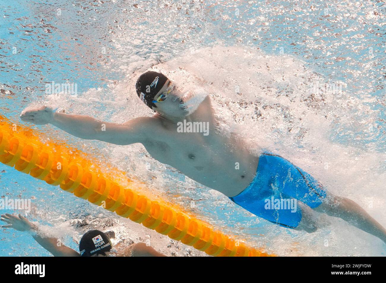 Pan Zhanle of China competes in the men's 100-meter freestyle final at ...