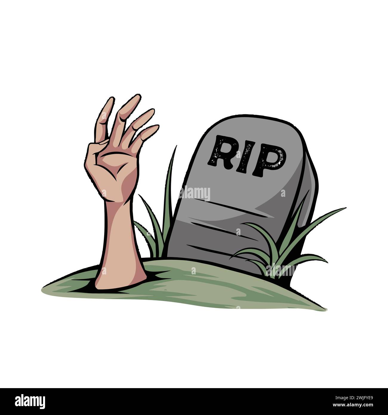 Editable cemetery cartoon vector illustration Stock Vector Image & Art ...