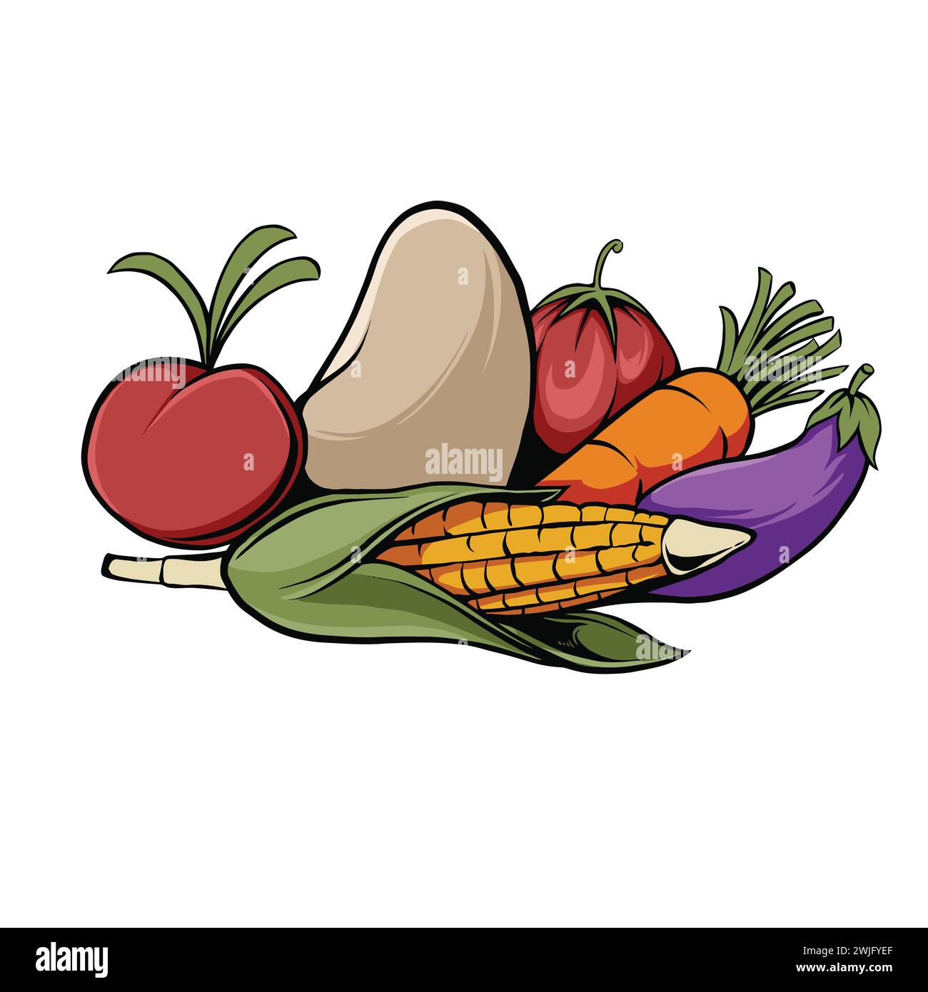 Set vegetables carrot tomatoes Stock Vector Images - Alamy