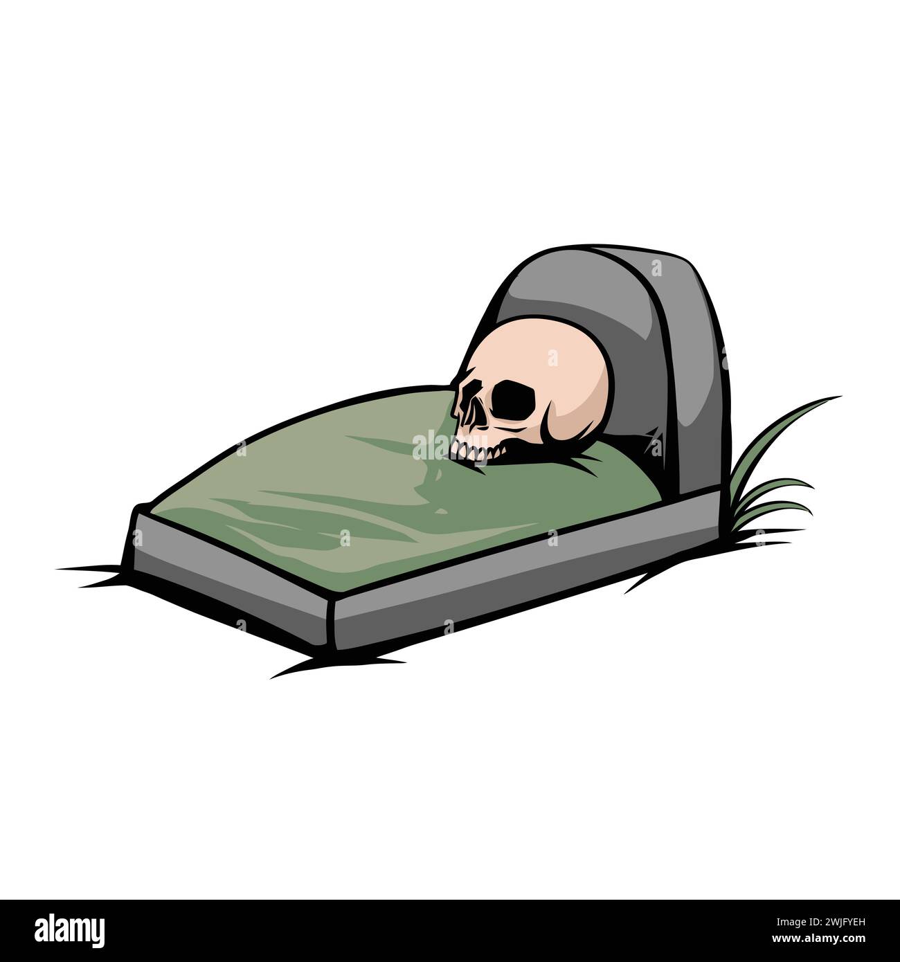 Editable cemetery cartoon vector illustration Stock Vector Image & Art ...