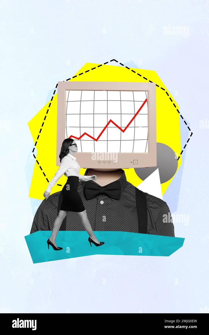 Vertical collage creative poster black white effect beautiful ...