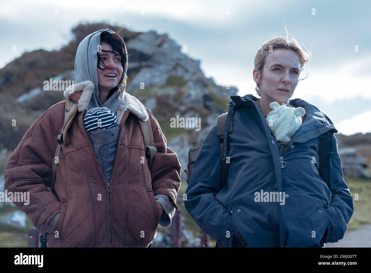 THE END WE START FROM, from left: Katherine Waterston, Jodie Comer ...