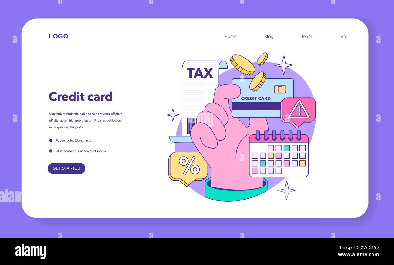 Credit card web banner or landing page. Bank-offered financing of ...