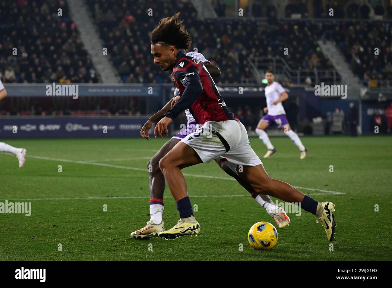 Joshua Zirkzee (Bologna)Michael Kayode (Fiorentina) during the Italian ...