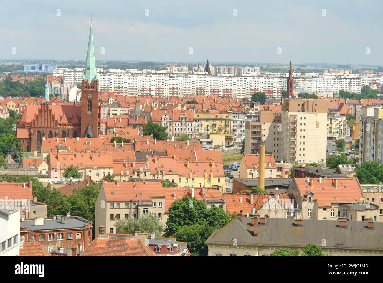 Panorama of Legnica with a view of St. Mary's Church Stock Photo - Alamy