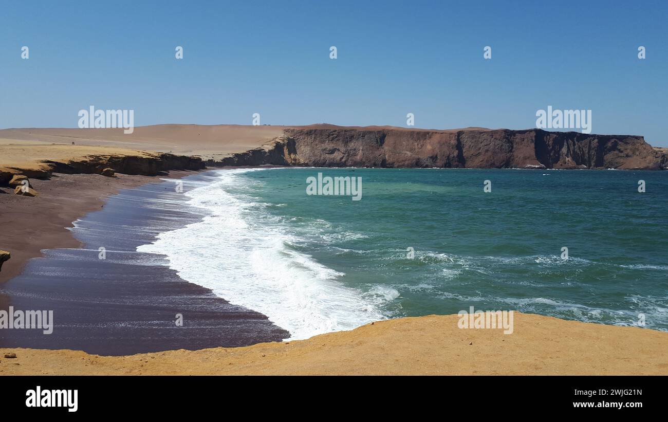Red Beach in the Paracas National Reserve in Peru Stock Photo - Alamy