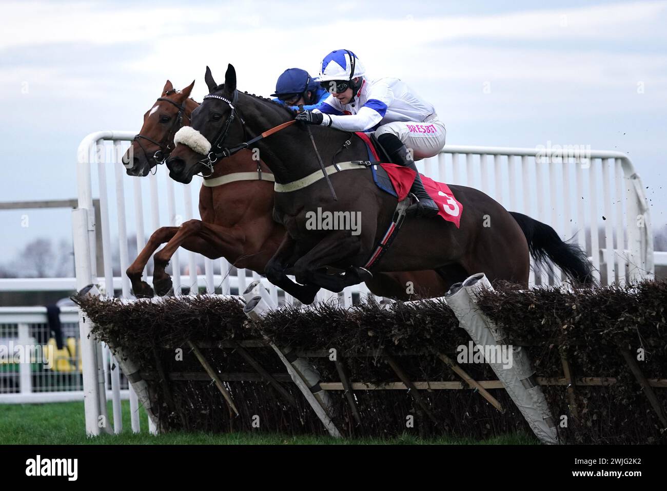 Titan Discovery ridden by jockey Liam Harrison (front) on their way to ...