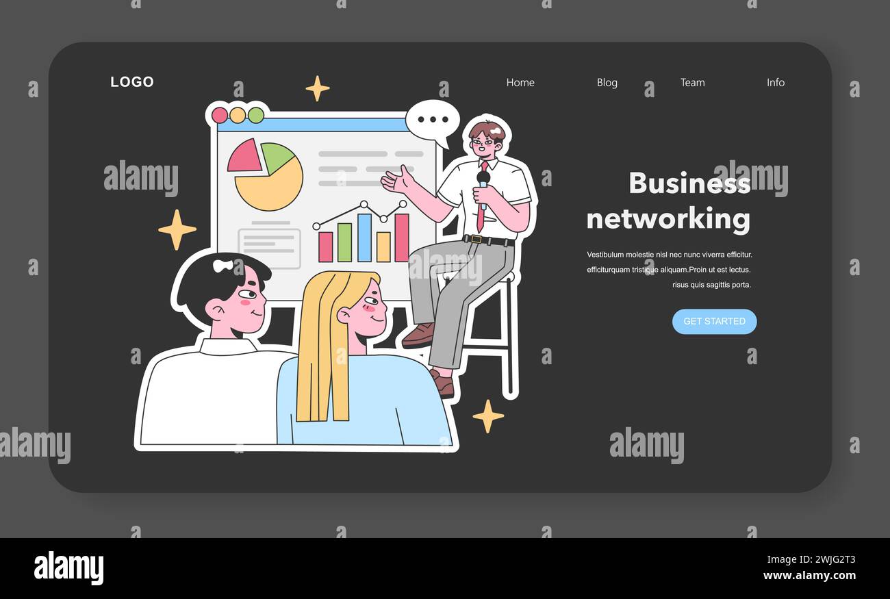 Business presentation concept. Enthusiastic speaker shares insights ...