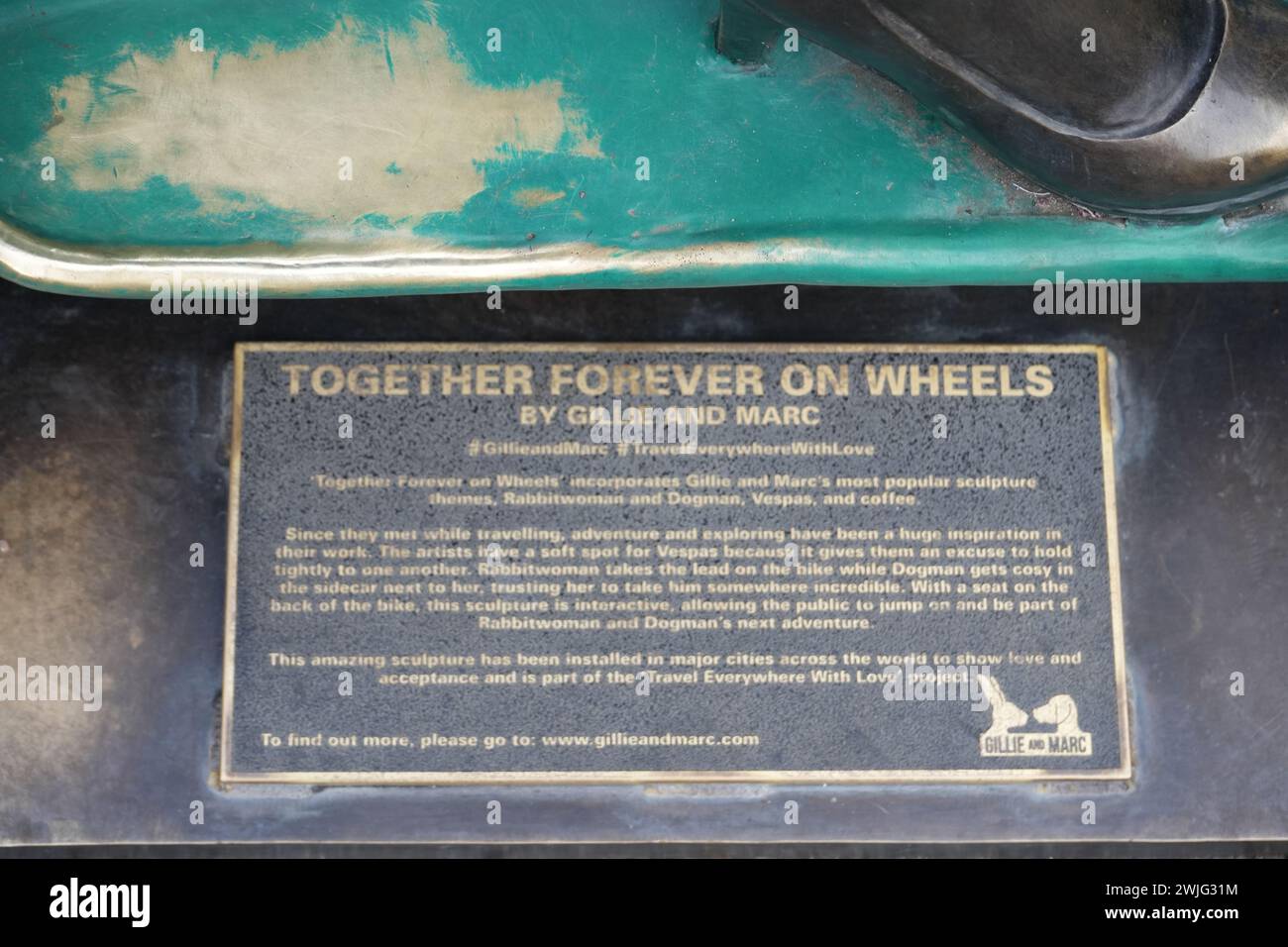 ‘Together Forever on Wheels’ a sculpture by Gillie and Marc featuring ...