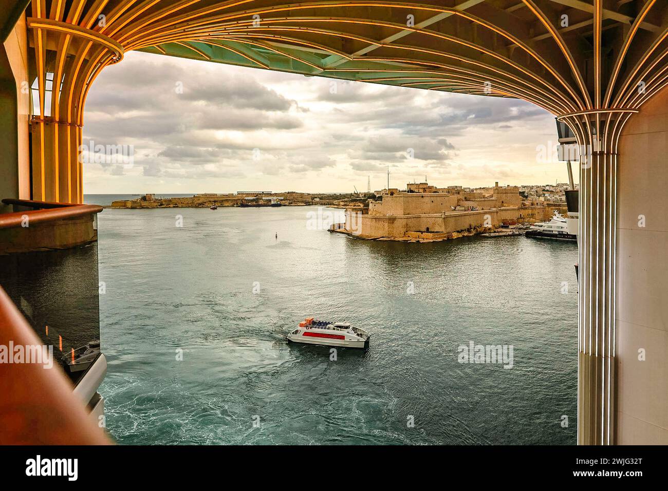 Italy, Palermo - November 29, 2023: Panoramic view of port of Palermo ...