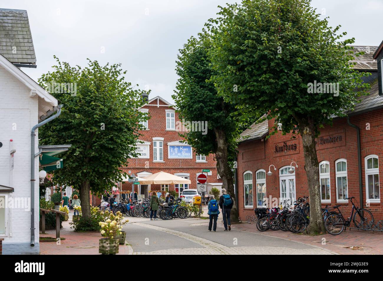 Straßensze im Dorf Nebel auf der Nordseeinsel Amrum *** Street scene in ...