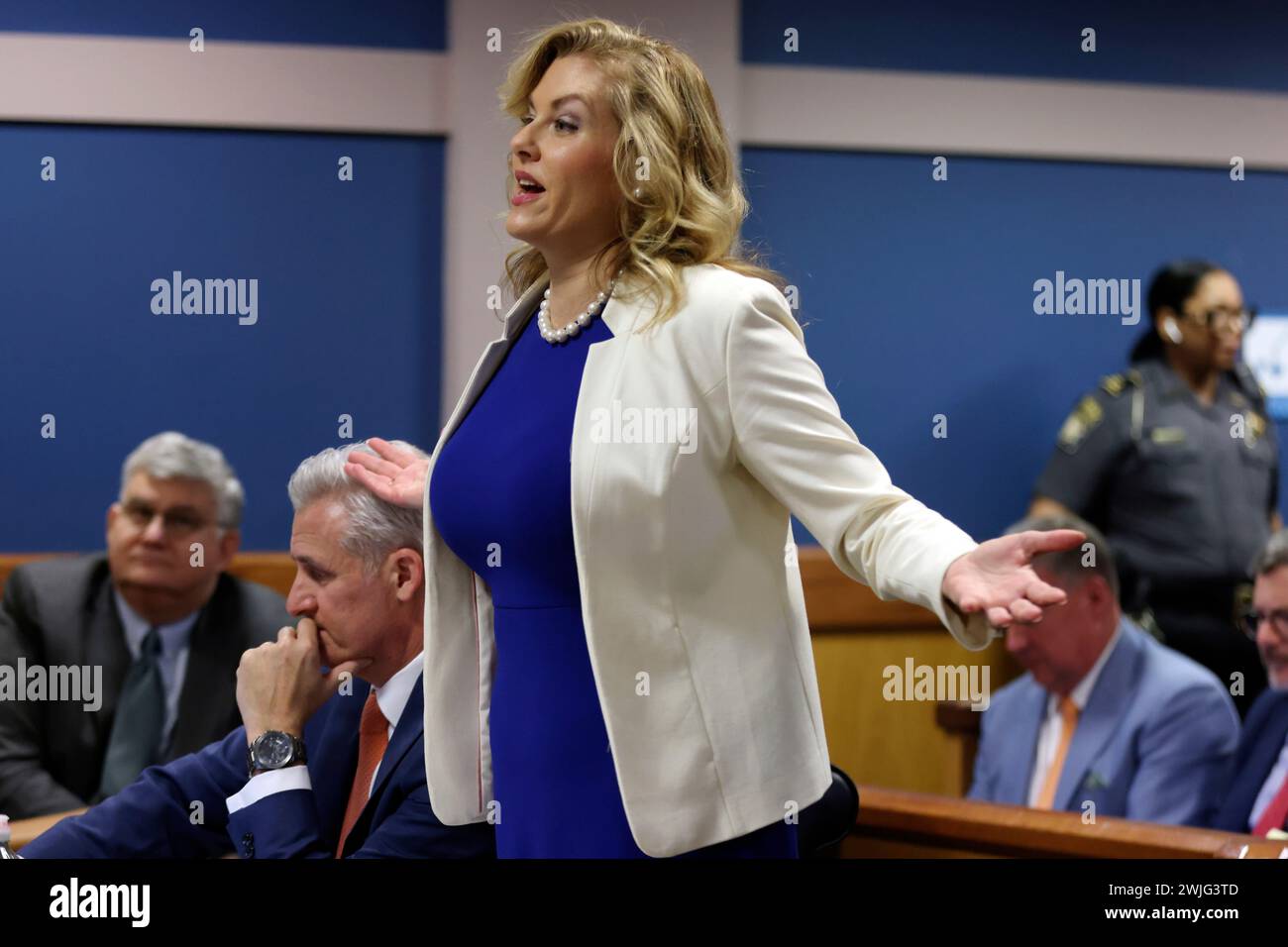 Ashleigh Merchant, attorney for Michael Roman, speaks during a hearing ...
