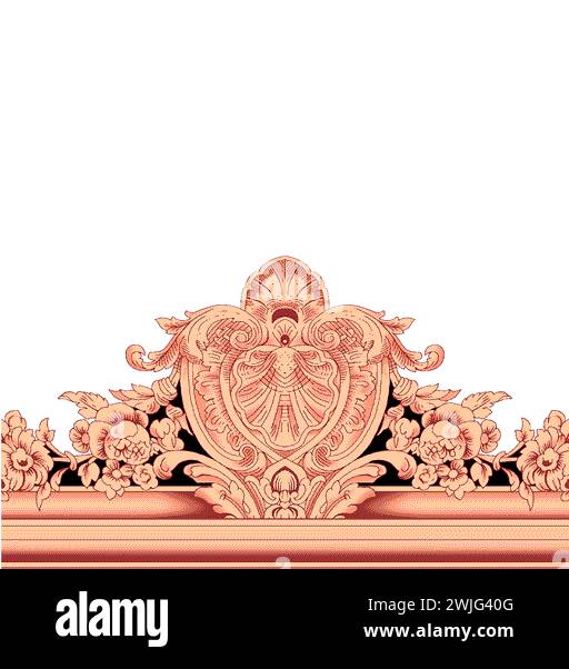 textile digital border and motif design in beautiful color Stock Vector ...