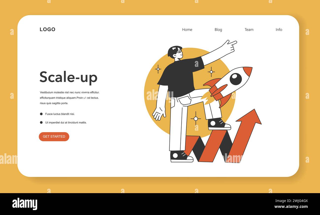 Entrepreneurial ascent concept. A visionary leader powering up with a ...