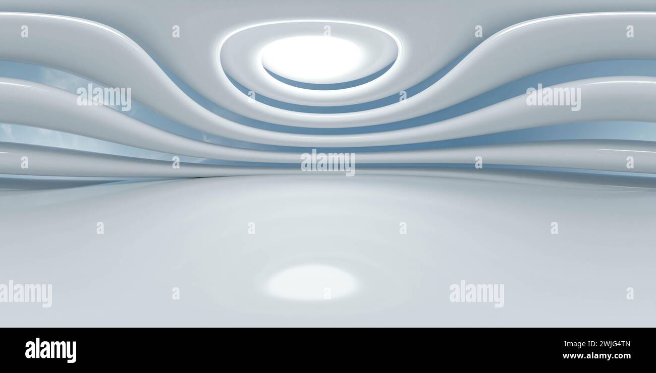 Expansive White and Blue Curvilinear building Structure With Modern ...