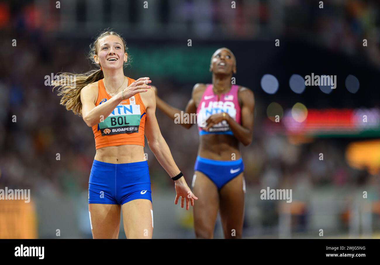 Femke BOL winning in the 400 meters at the World Athletics ...