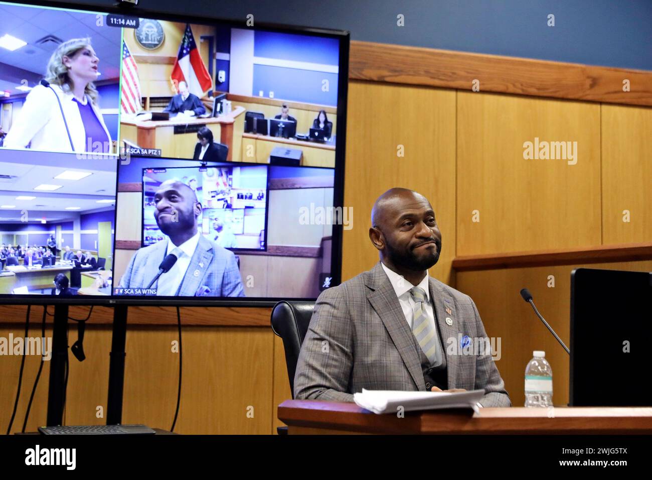 Fulton County Special Prosecutor Nathan Wade testifies during a hearing ...