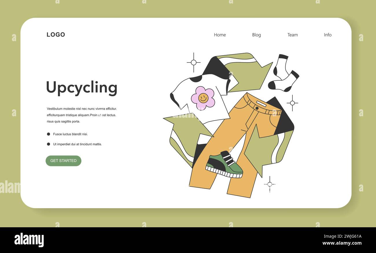 Upcycling concept. Clothing and footwear signify creative reuse and the ...