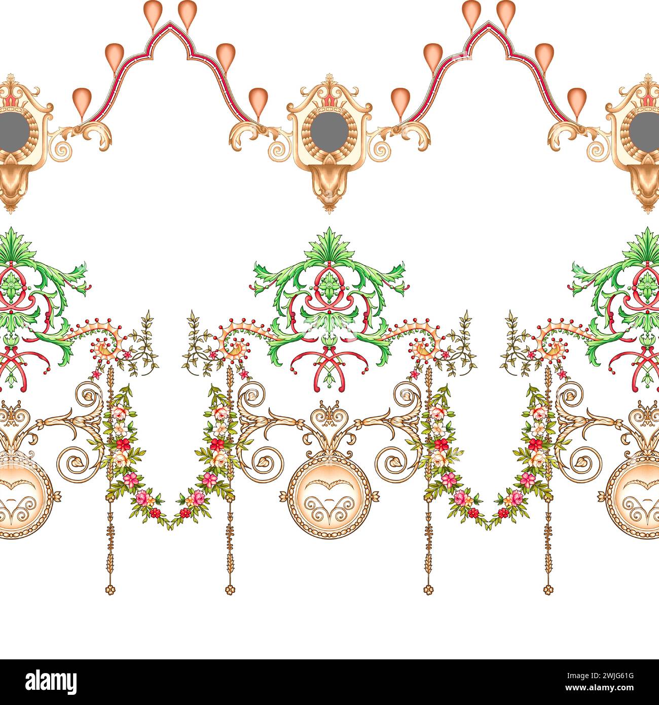 DIGITAL TEXTILE BORDER DESIGN AND DIGITAL BORDER IN BEAUTIFUL COLOR ...