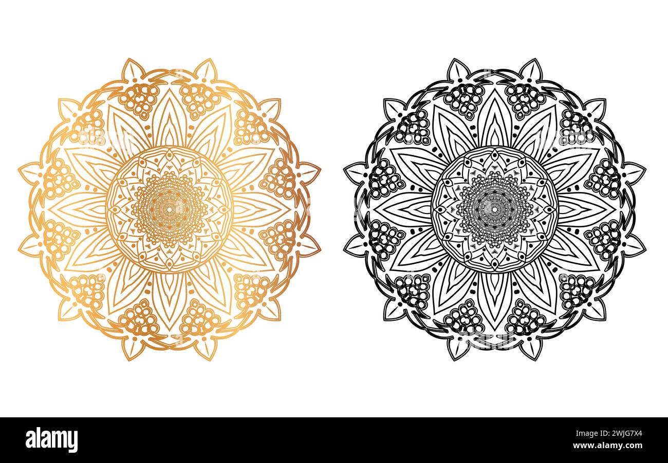 Luxury Islamic Mandala Background Design. Circular pattern in form of ...