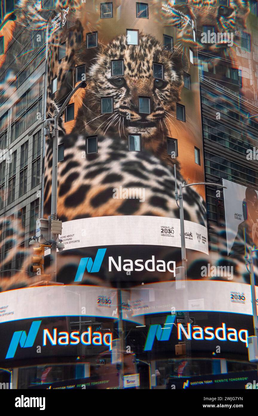 Nasdaq headquarters in Times Square in New York on Sunday, February 11 ...