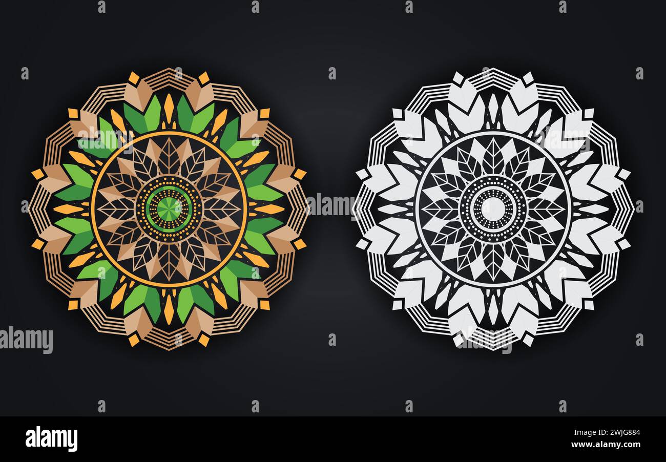 Luxury Golden Color or Colorful Islamic Mandala Background Design ...