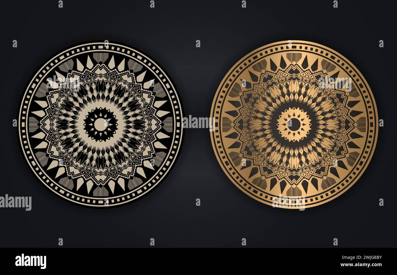 Luxury Golden Color or Colorful Islamic Mandala Background Design ...