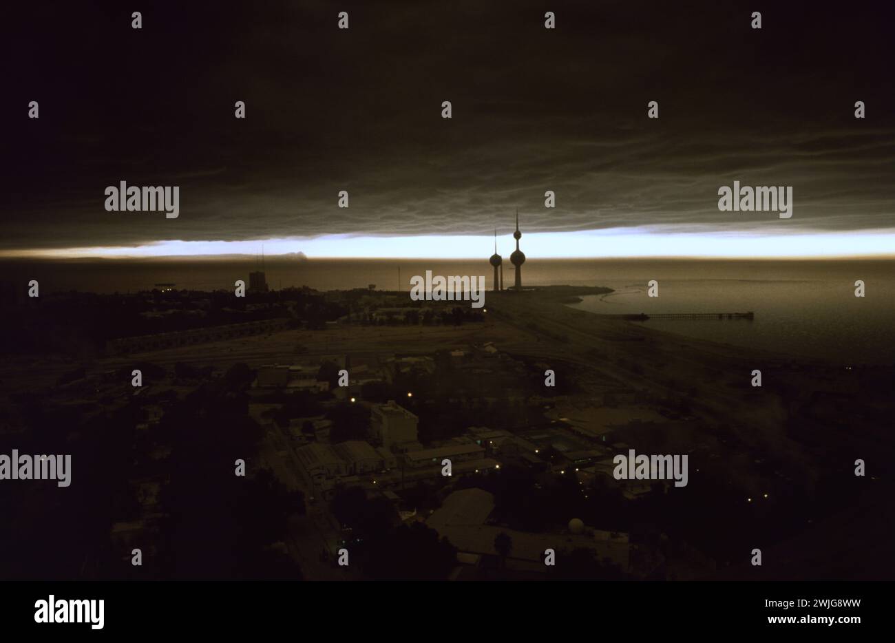 First Gulf War: 12th March 1991 Day is turned to night in Kuwait City ...