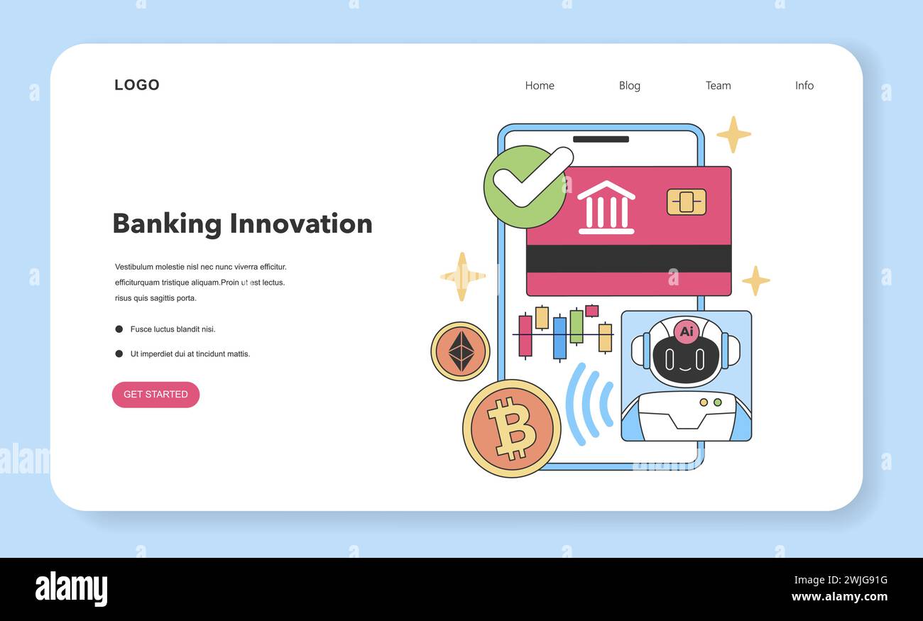 Banking Innovation concept. Integrating technology with finances ...