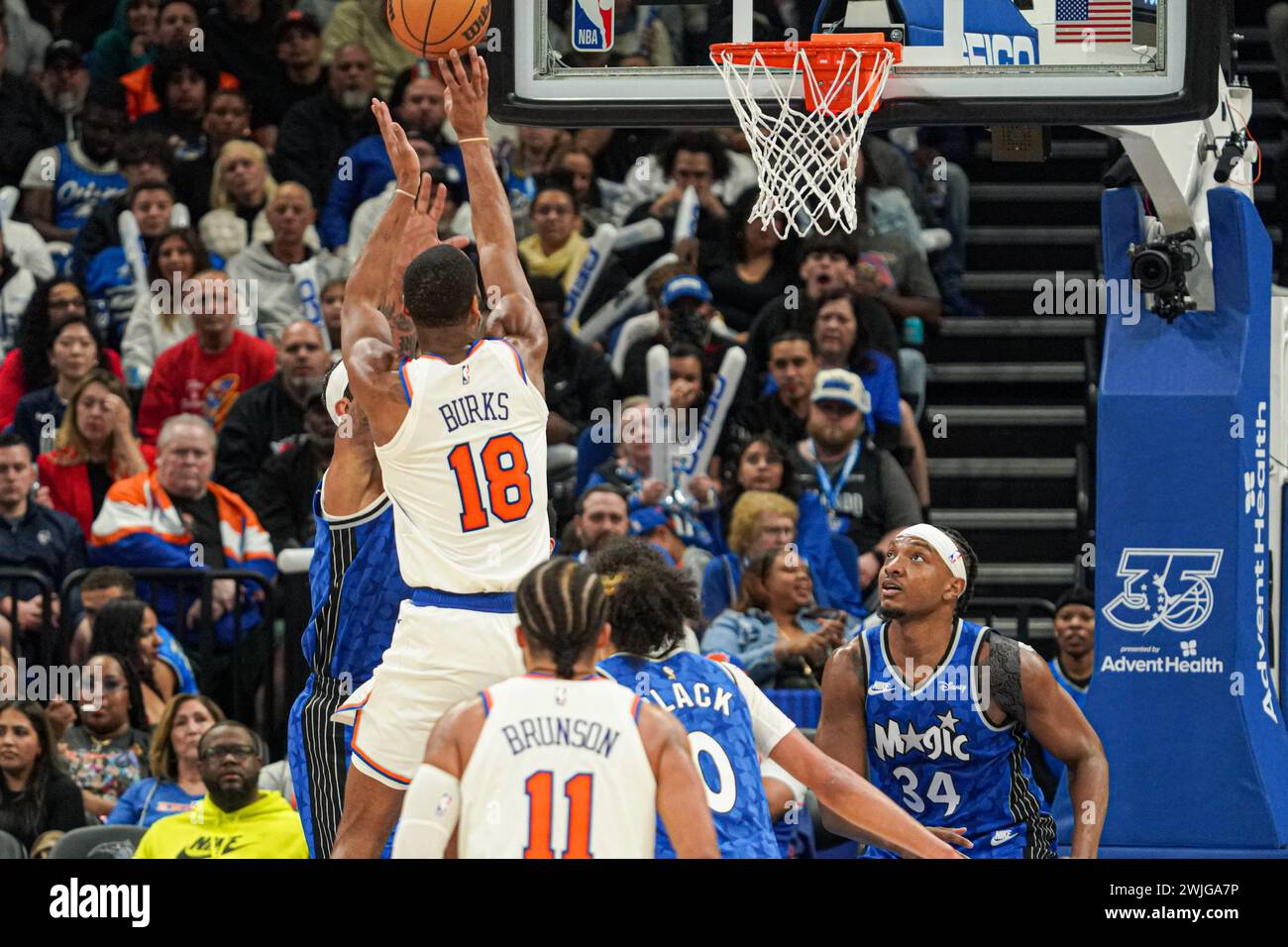 Orlando, Florida, USA, February 14, 2024, New York Knicks guard Alec ...