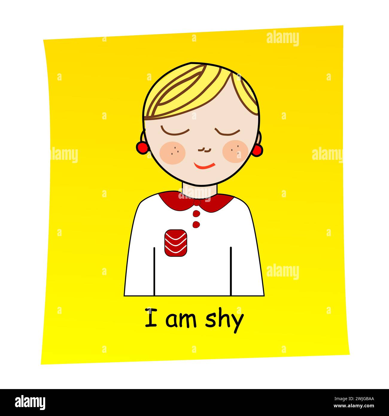 I am shy concept with a girl with shy face Stock Vector Image & Art - Alamy
