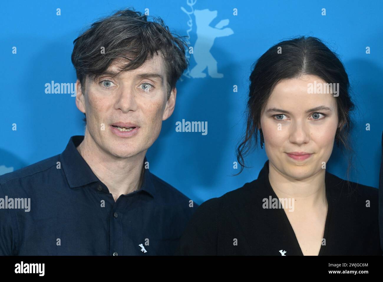 Berlin, Germany. 15th Feb, 2024. Irish actor Cillian Murphy and Irish actress Zara Devlin attend ...