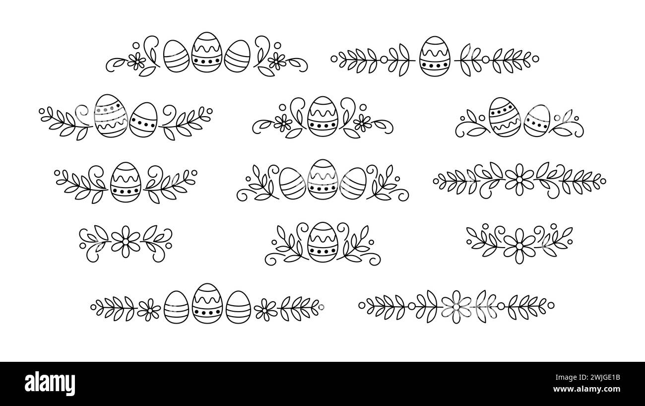 Easter Spring Header. Ornate Egg, Ornament, and Border Patterns with ...