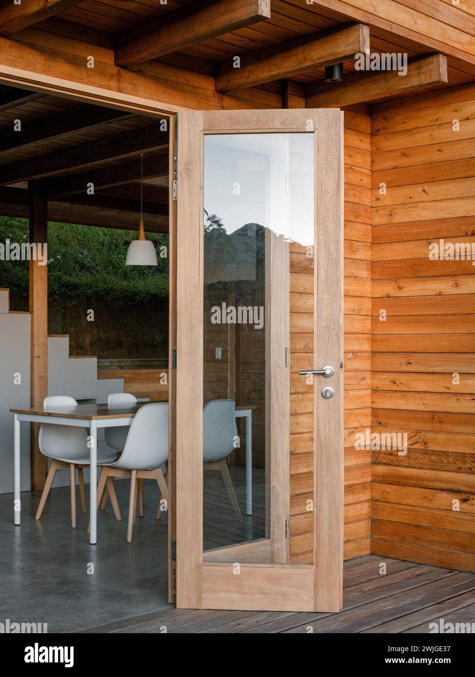 Entrance to dining area from balcony. Casa Perucho, Perucho, Ecuador ...