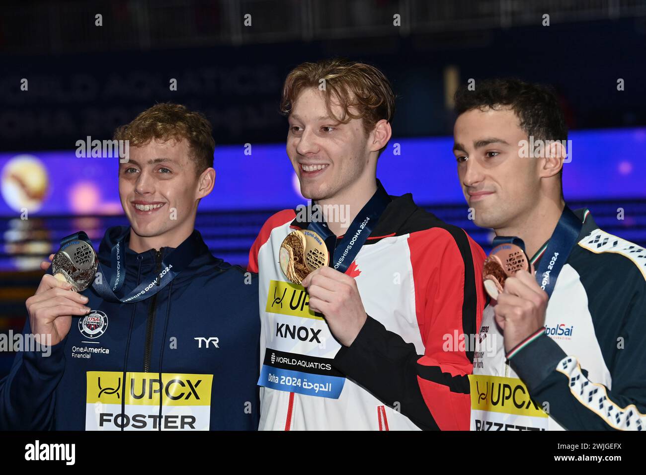 Doha, Qat. 15th Feb, 2024. Alberto Razzetti (ITA) on the podium after ...