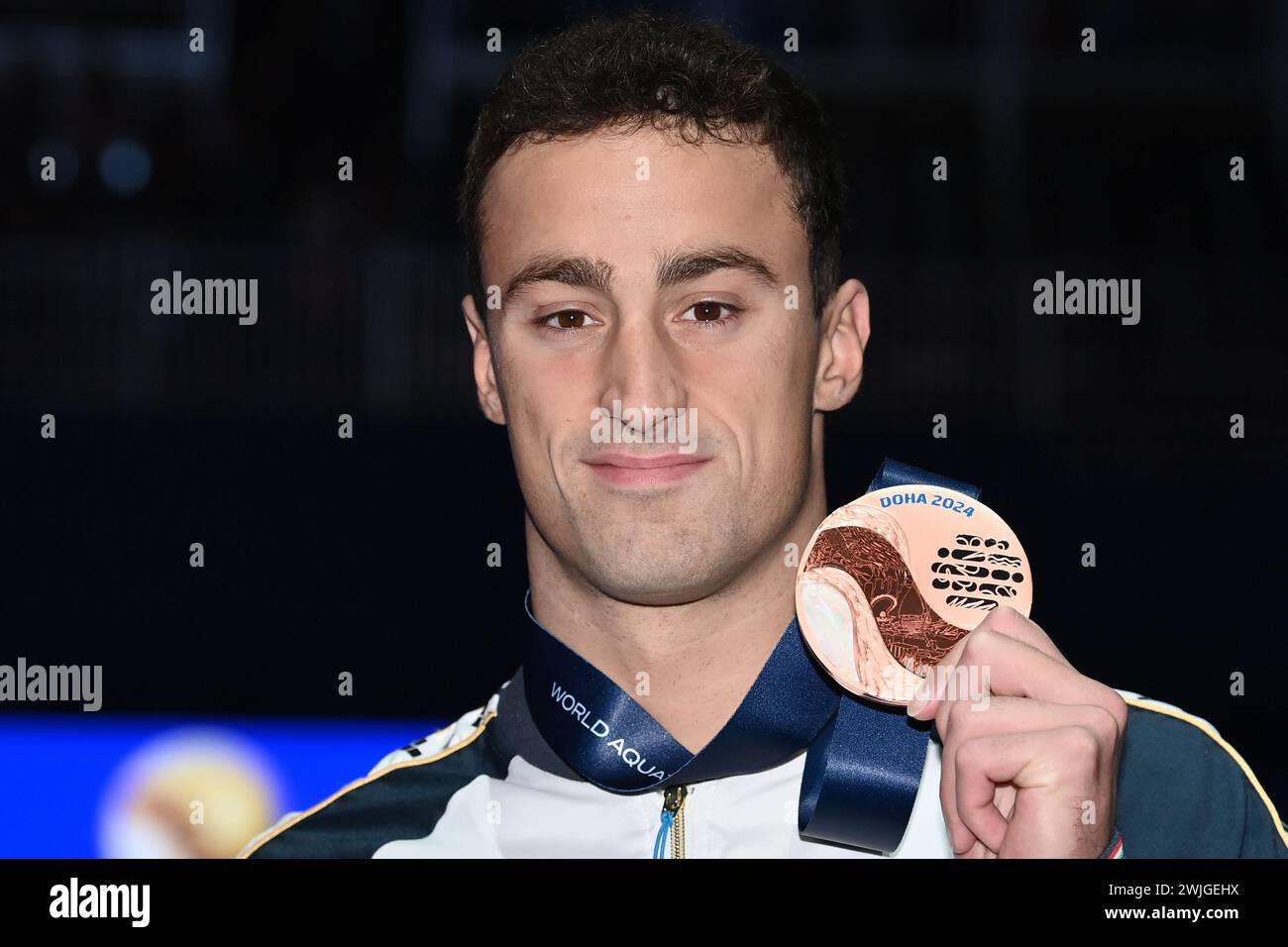Doha, Qat. 15th Feb, 2024. Alberto Razzetti (ITA) on the podium after ...