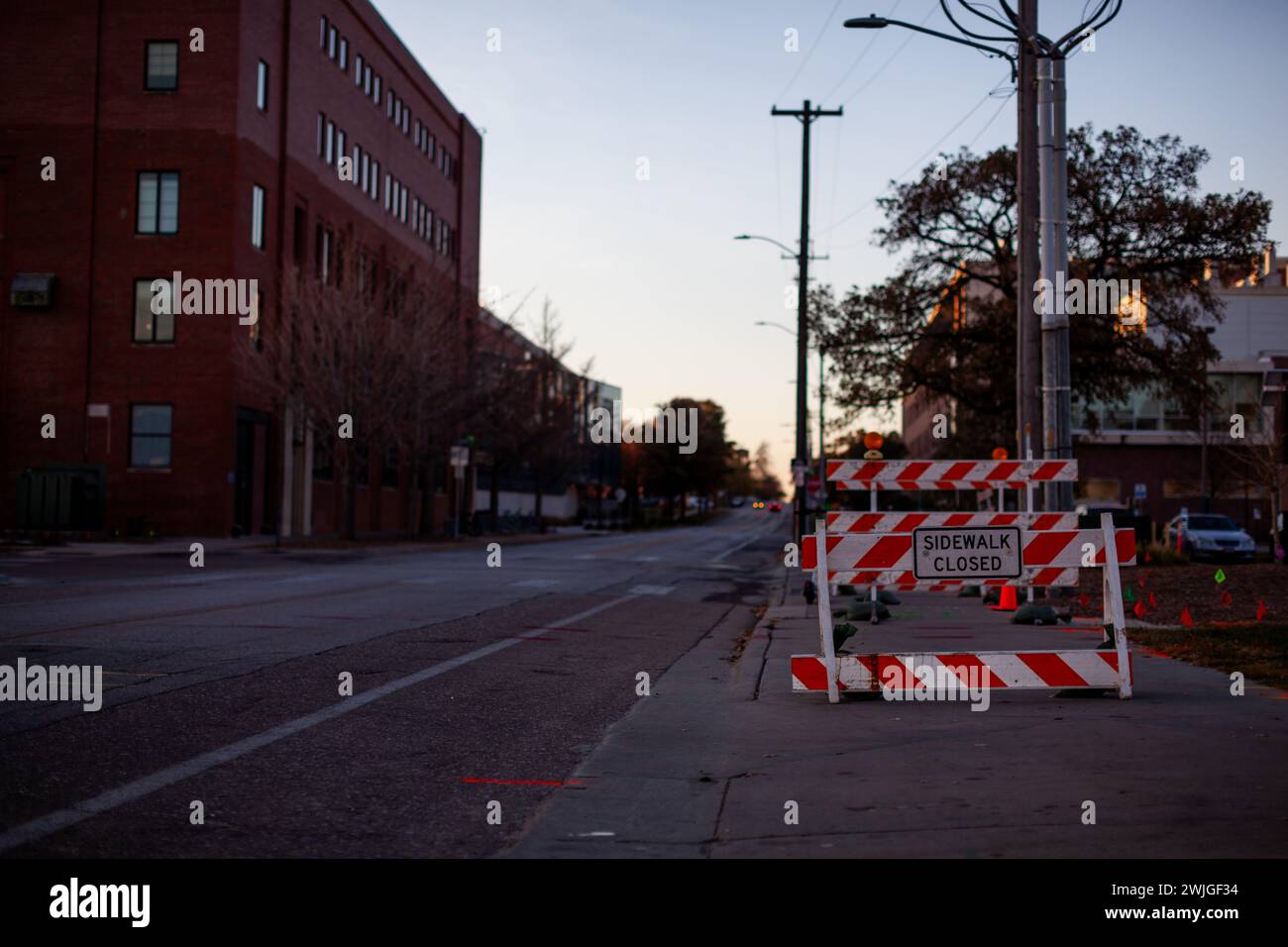Sidewalk closed near road hi-res stock photography and images - Alamy