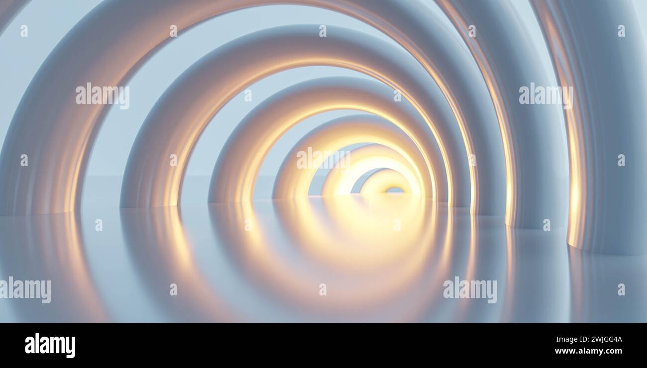 Abstract Spiral Design in Monochrome in surreal landscape 3d render ...