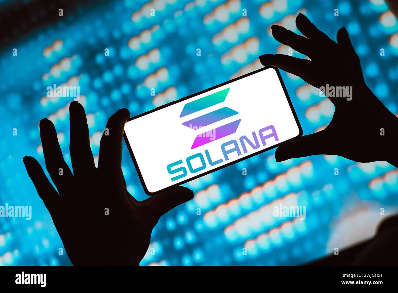 Brazil. 15th Feb, 2024. In this photo illustration, the Solana logo is ...