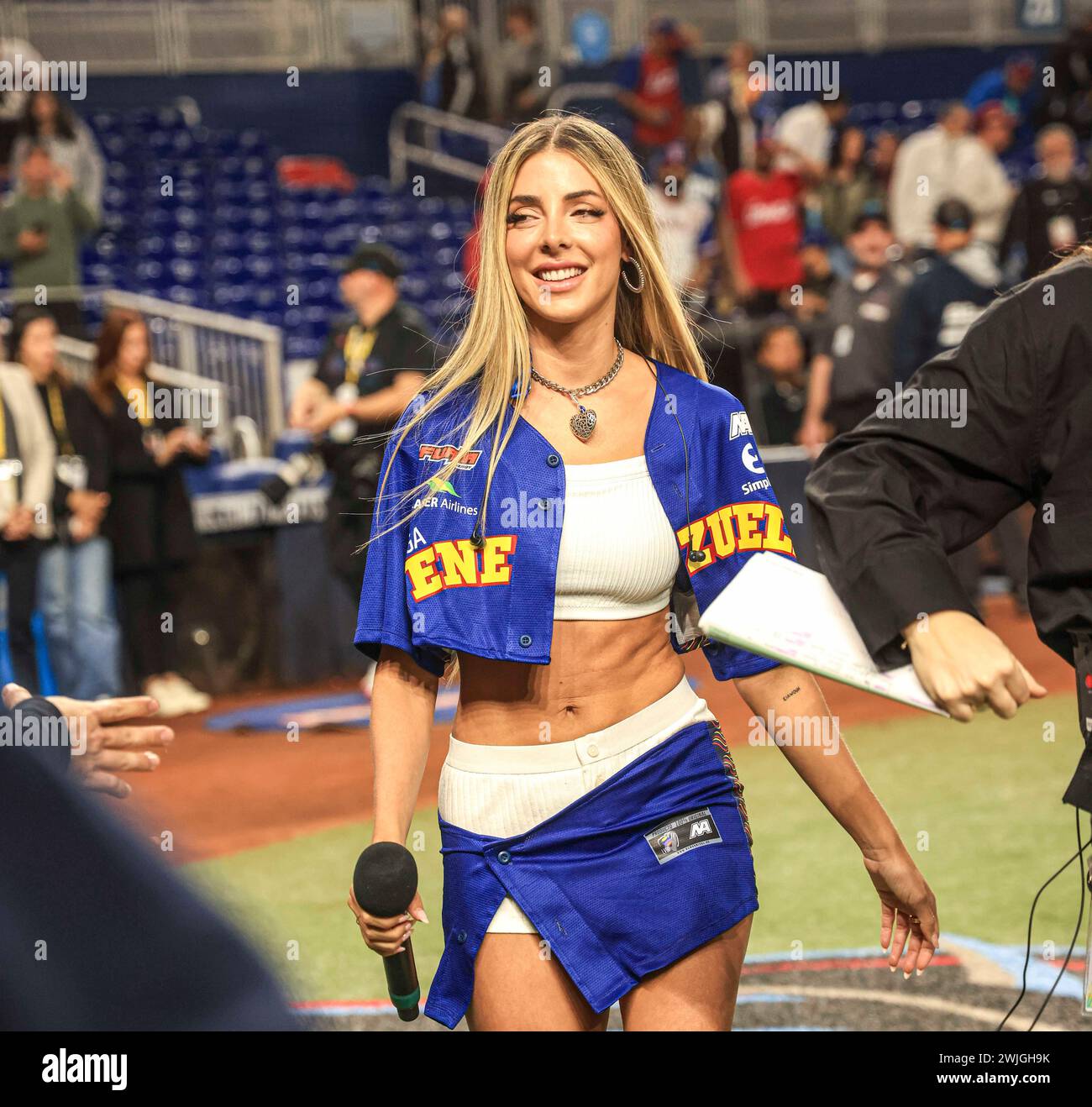 MIAMI, FLORIDA - FEBRUARY 1: Vela Dj , during a game between Venezuela ...